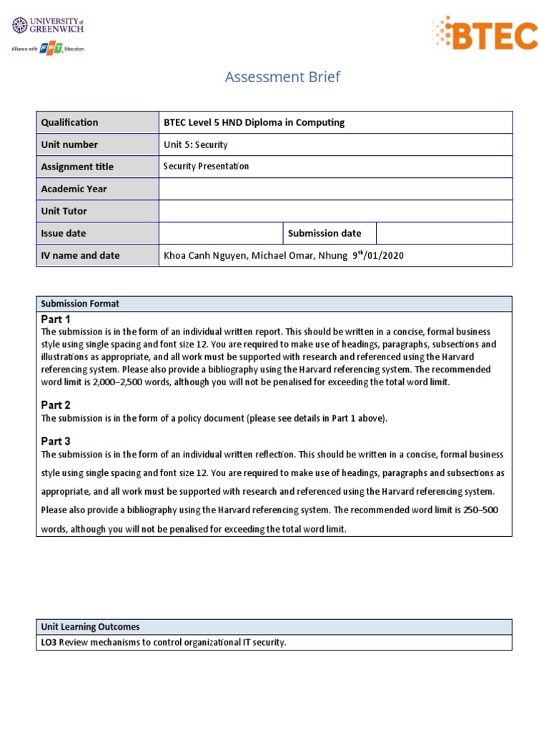 Unit 5 - Assignment 2 Brief | PDF | Computer Security | Security