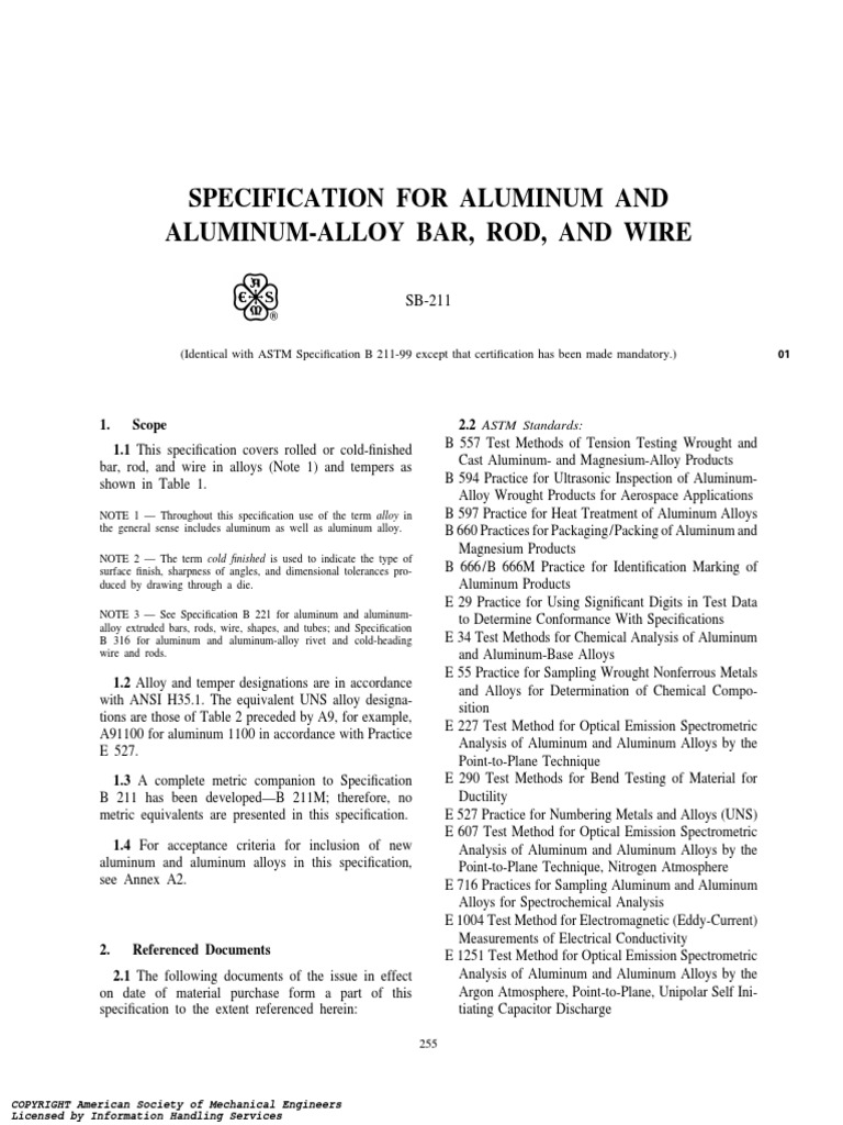 219-Asme-Sec-Ii-B-Sb-211 Alu Alloy | PDF | Strength Of Materials | Heat ...