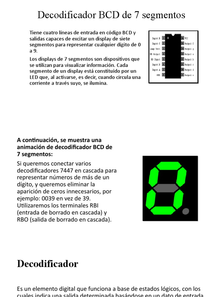 Saul Decodificador BCD de 7 Segmentos | PDF | Métodos y materiales de ...