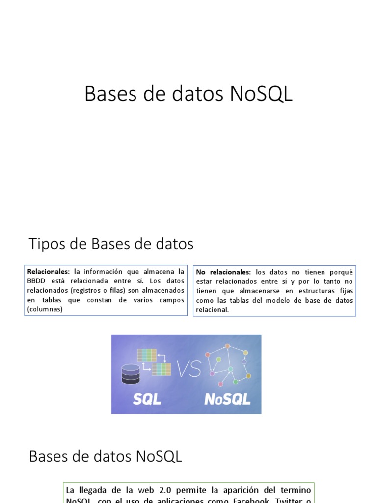 Bases de Datos No Relacionales | PDF | No Sql | Bases de datos