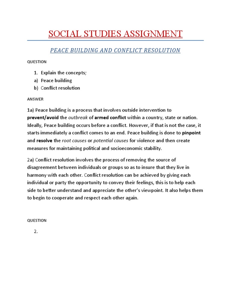 Social Studies Assignment | PDF