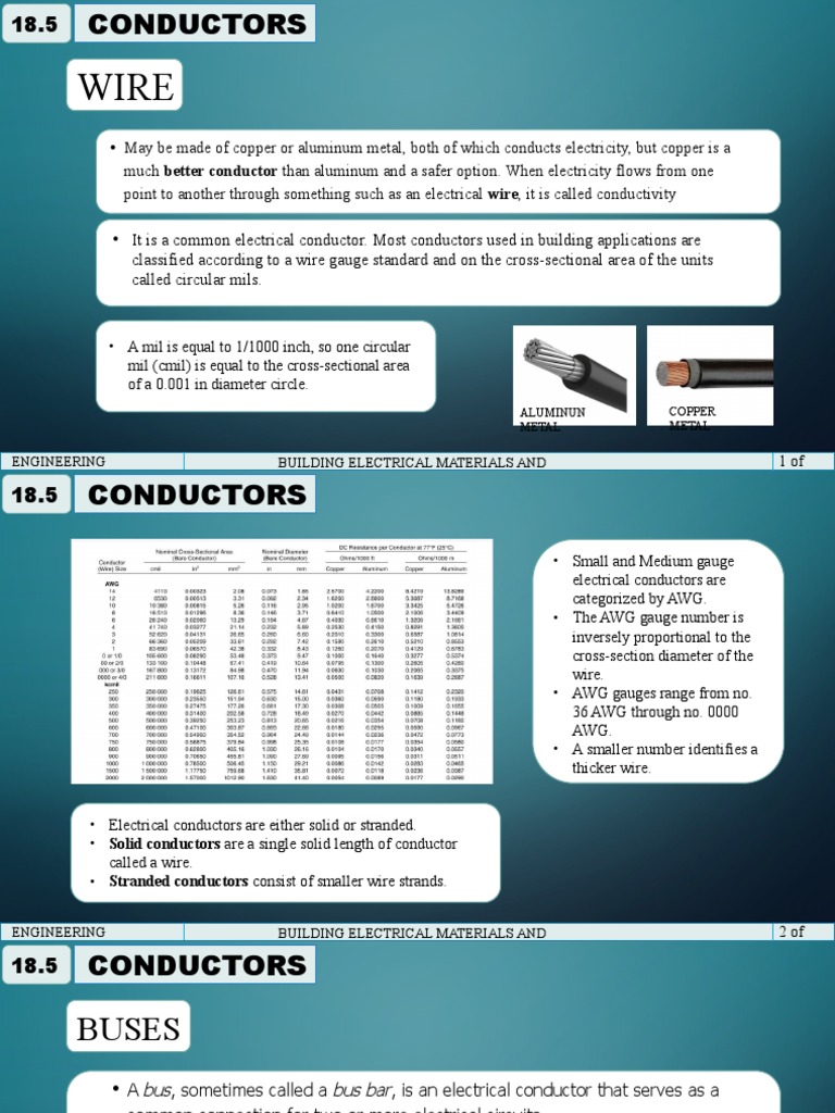 Engineering Utilities 1 - Conductors | PDF | Electrical Conductor ...