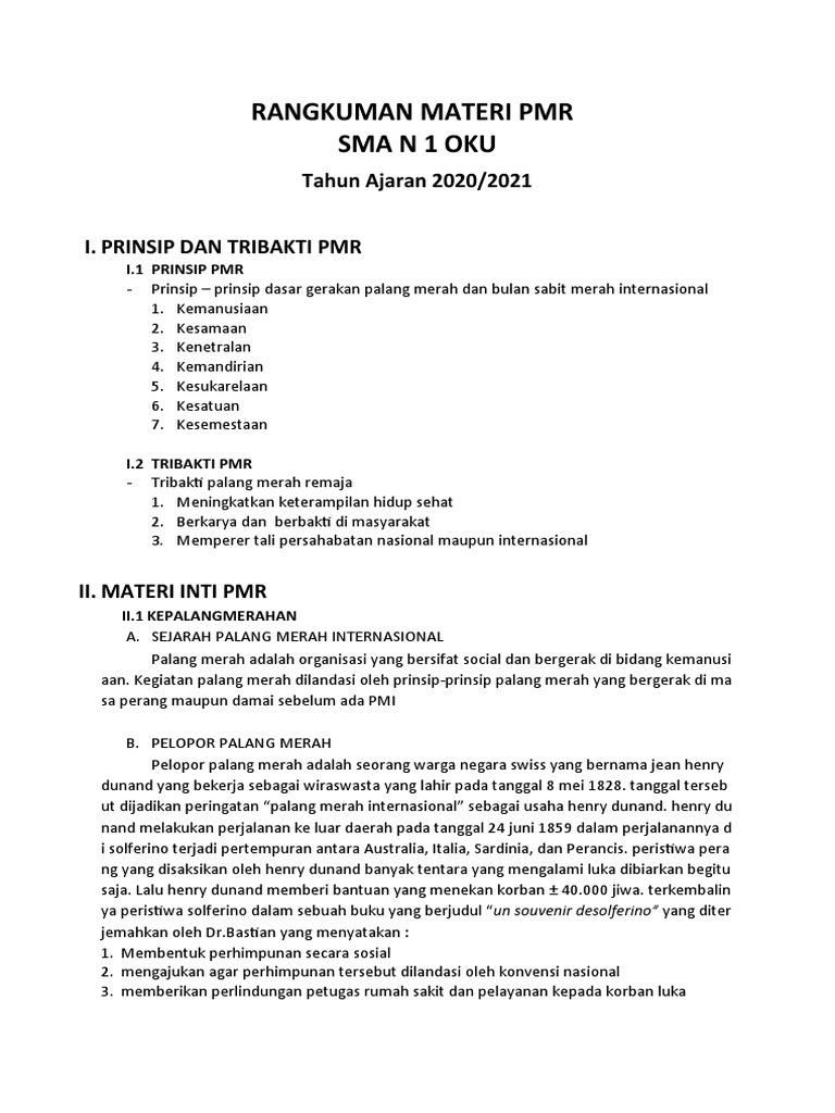 RANGKUMAN MATERI PMR-new | PDF