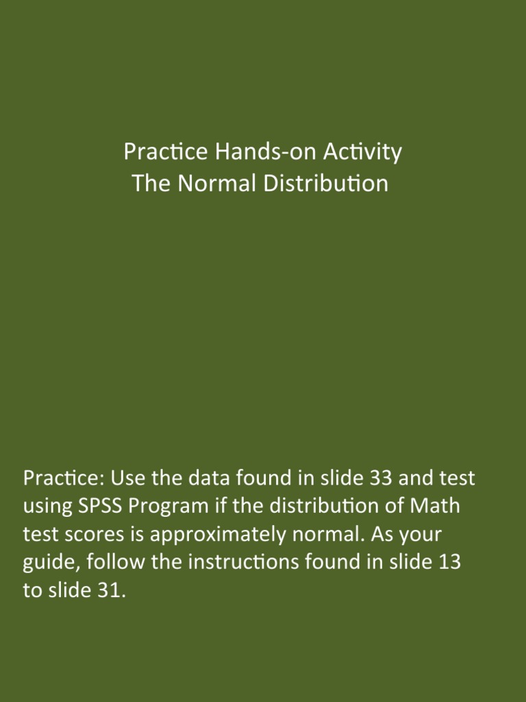 Practice Hands-On Activity - Normal Distribution | PDF