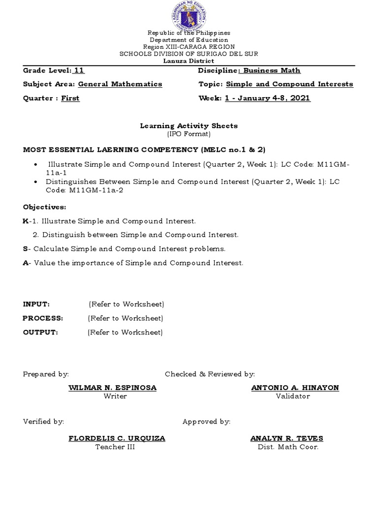 Republic of The Philippines Department of Education Region Xiii-Caraga ...