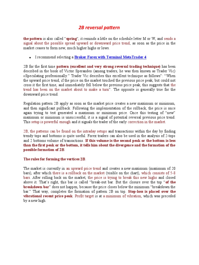2B Reversal Pattern | PDF | Day Trading | Investing