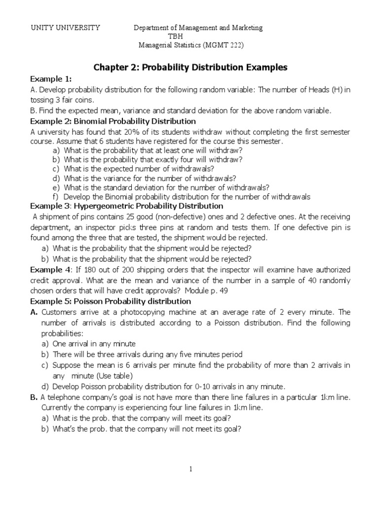Probability Distribution Examples | PDF | Variance | Standard Deviation