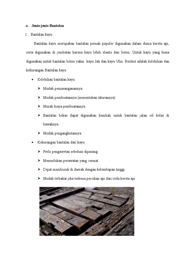 Jenis-Jenis Bantalan Rel Kereta Api | PDF