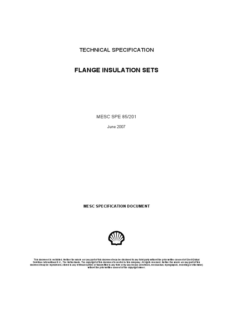 Flange Insulation Sets: Technical Specification | PDF
