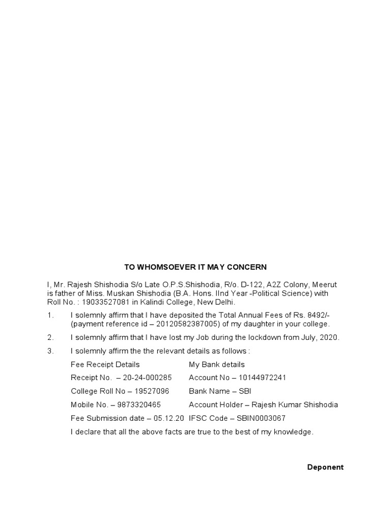 To Whomsoever It May Concern | PDF