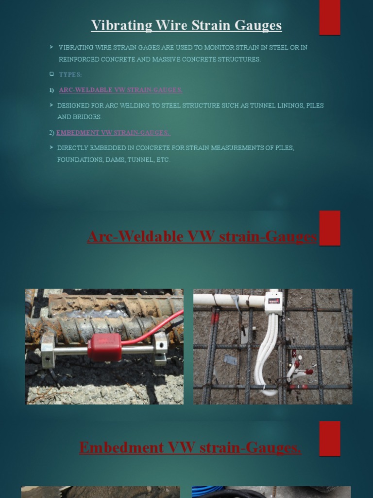Vibrating Wire Strain Gauge Overview | PDF | Wire | Concrete