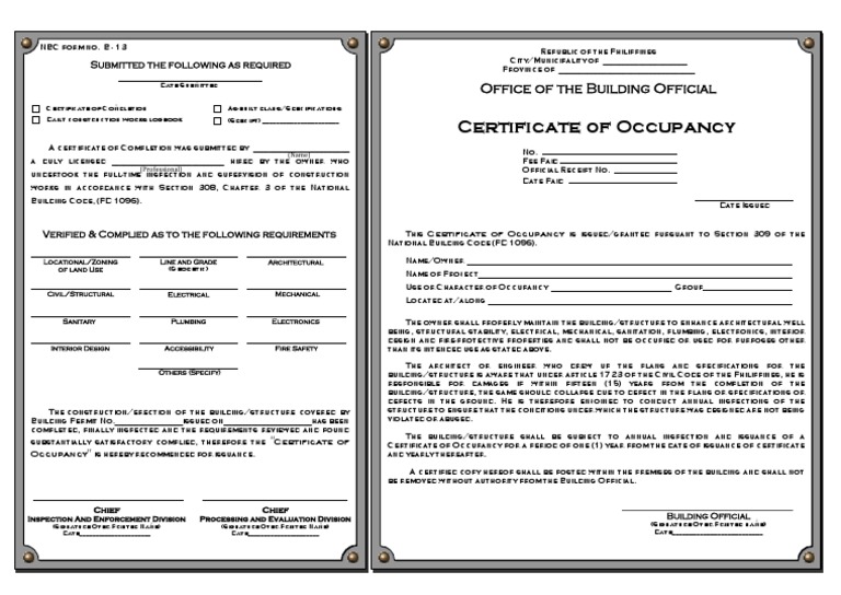 Certificate of Occupancy | PDF | Building Code | Fire Safety