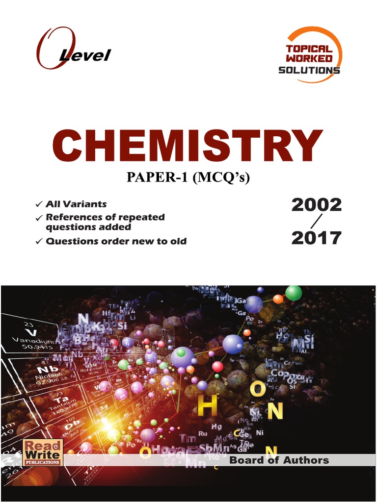 Chemistry O Levels Paper 1 Topical Worke | PDF | Chlorine | Salt ...
