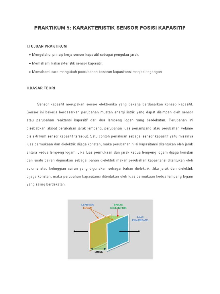 Praktikum 5 Sensor Capasitif | PDF