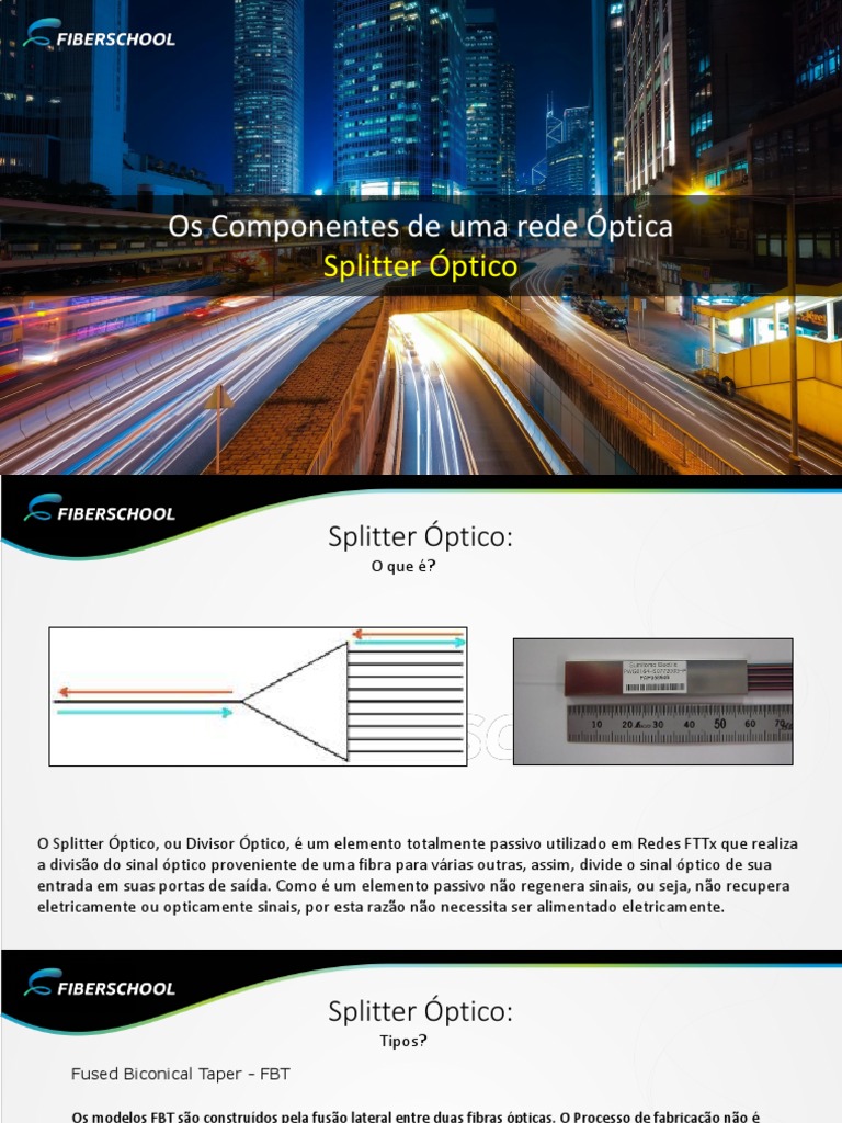 2 - Splitter Óptico | PDF | Ótica | Rede de computadores