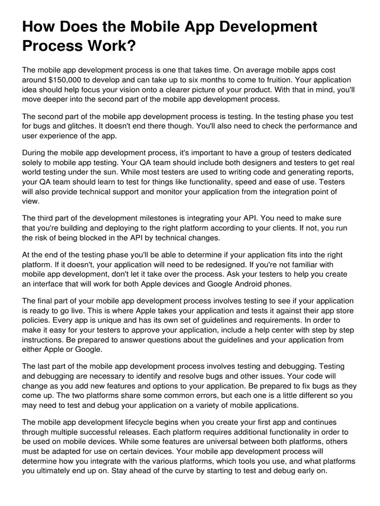 Mobile App Development Process.1612508607 | PDF | App Store (I Os ...