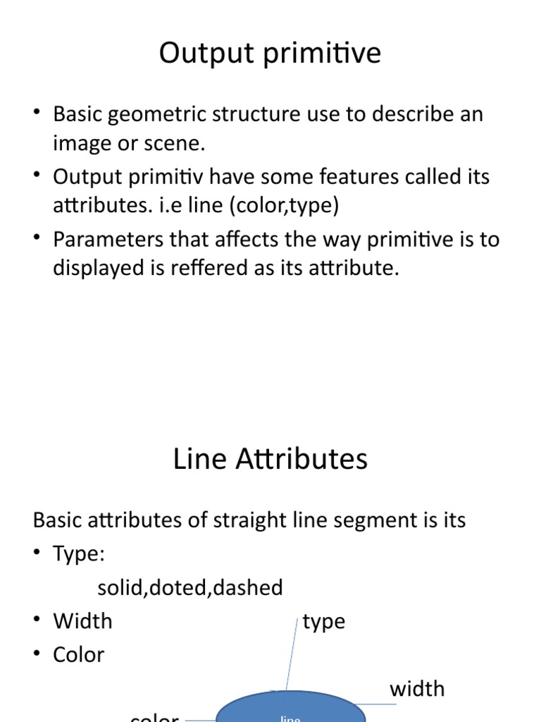 Attributes of Output Primitives in Graphics | PDF | Teaching Methods ...