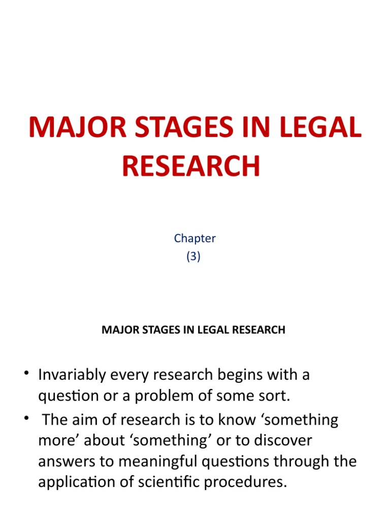 Major Stages in Legal Research | PDF | Research Design | Hypothesis