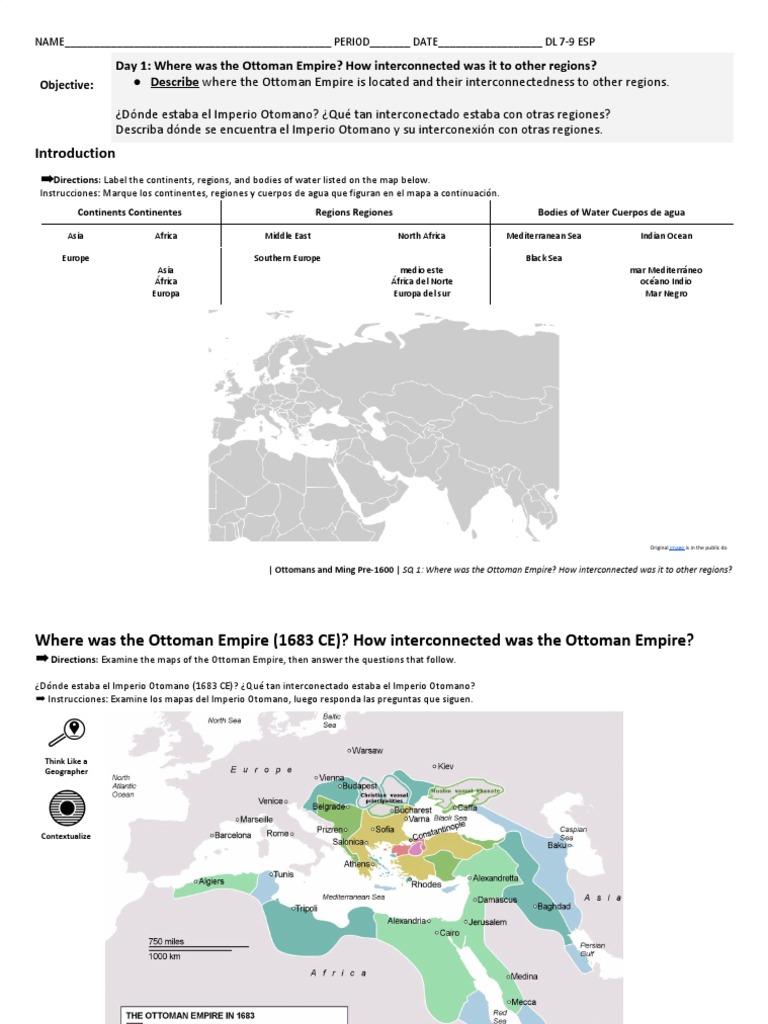 Ottoman Empire Lessons 7-9 Packet ESP | PDF | imperio Otomano ...