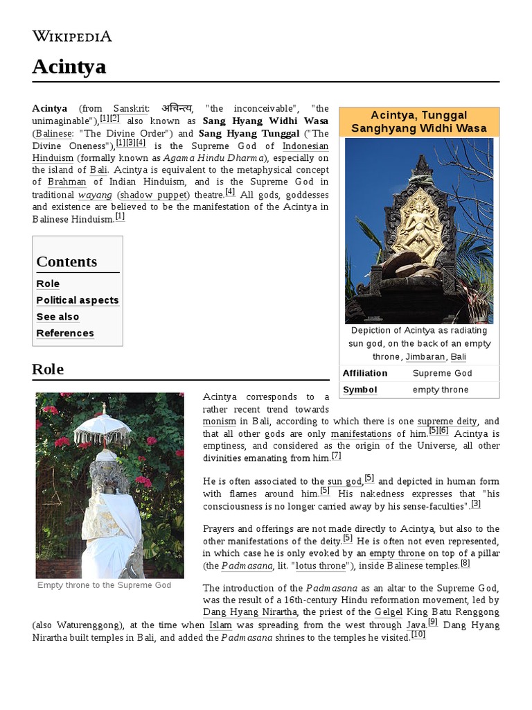 Acintya (From Sanskrit | PDF | Conceptions Of God | Supernatural