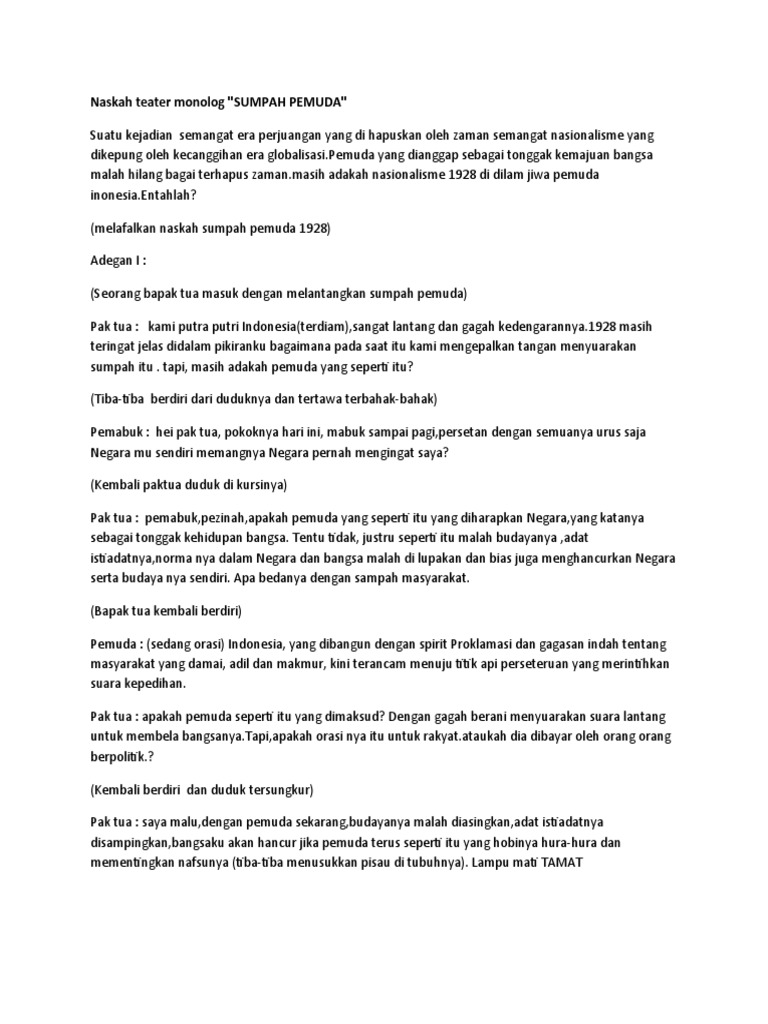 Naskah Teater Monolog | PDF