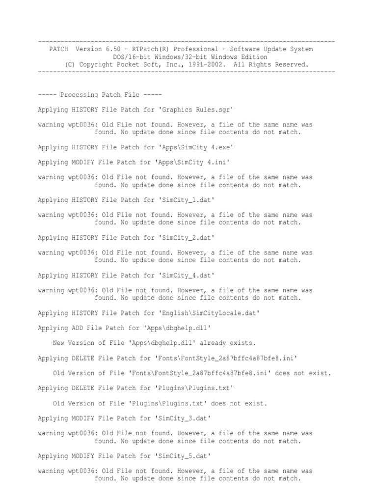 sc4 Patchlog | PDF | Software | System Software