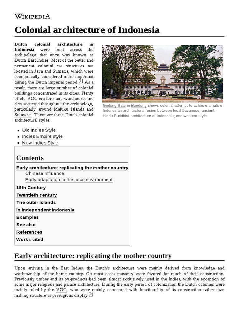 Dutch Colonial Architecture in Indonesia Were Built Across The | PDF ...