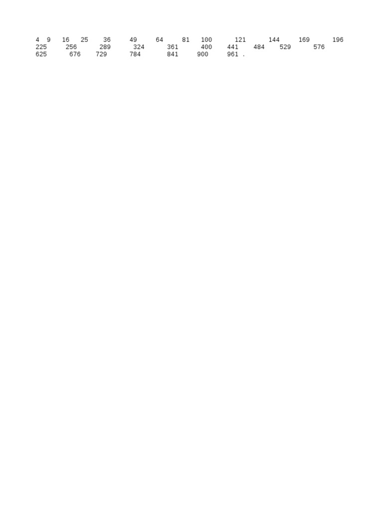 Patrate Perfecte Pana La 1000 | PDF