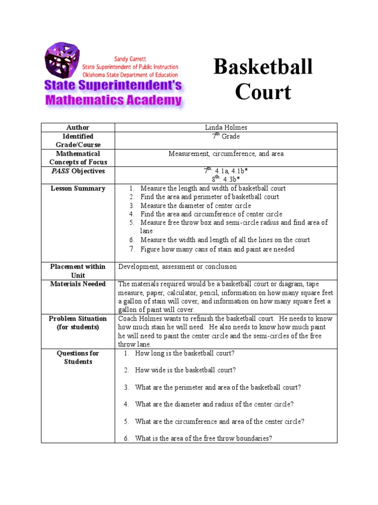 Basketball Court | PDF | Area | Elementary Mathematics