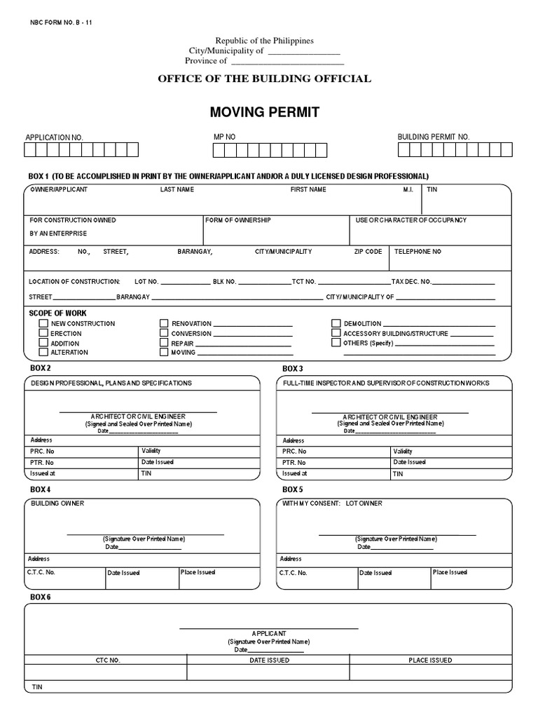 Moving Permit: Office of The Building Official | PDF | Justice | Crime ...