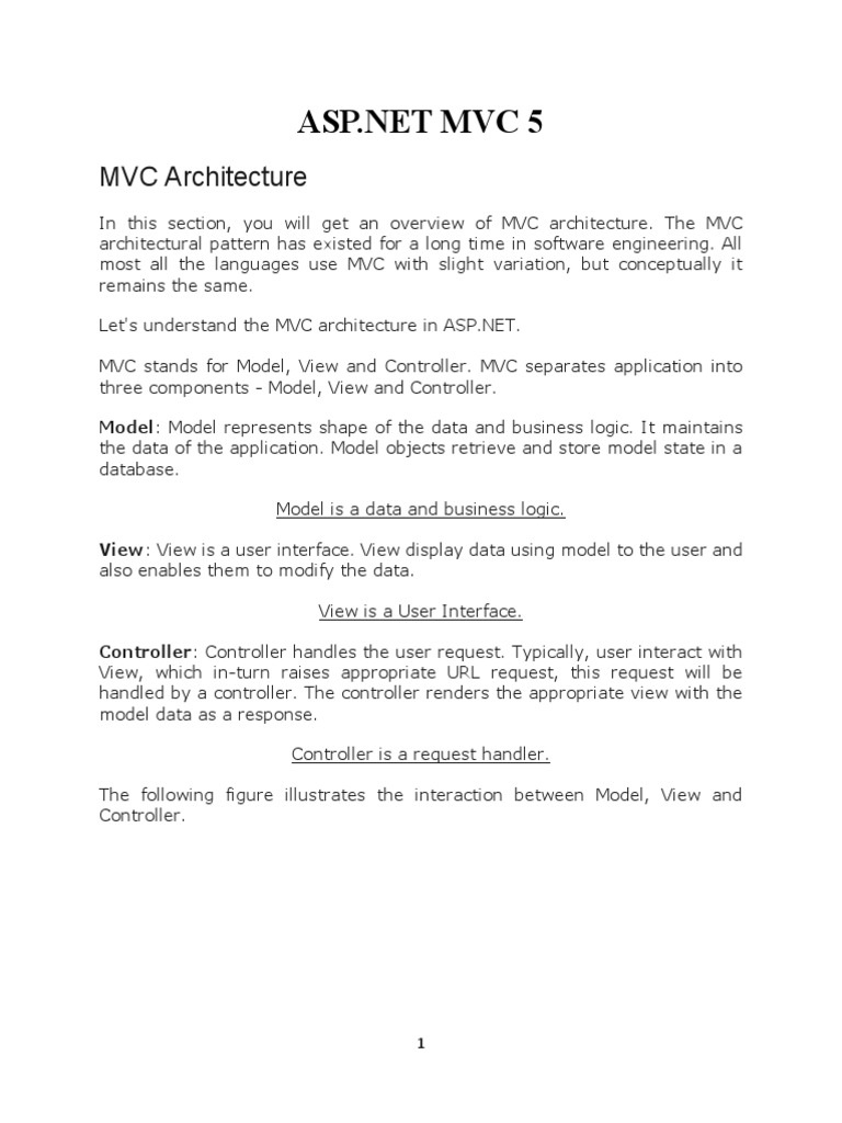 MVC Architecture | PDF | Model–View–Controller | Method (Computer Programming)