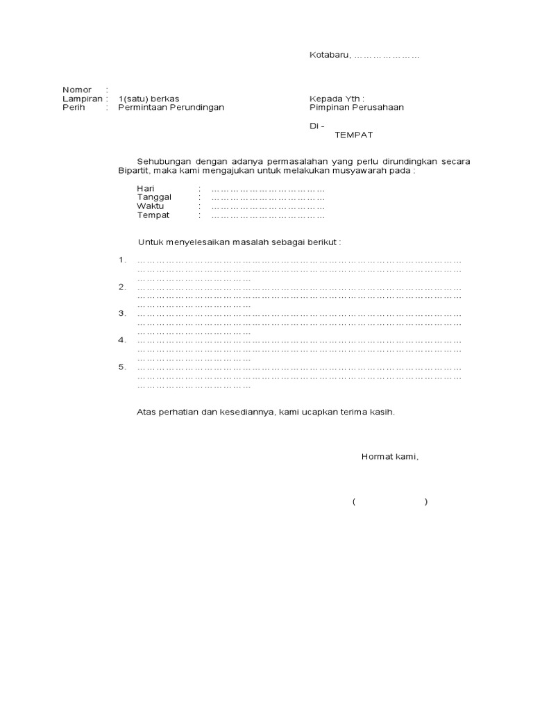 FORMAT Permintaan Perundingan Bipartit PHI | PDF | Game & Aktivitas | Seni
