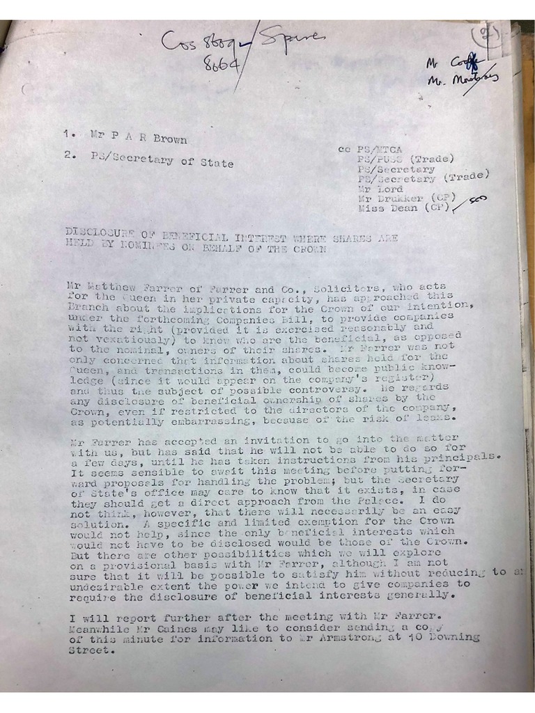 Civil Service Memos and Letter From Howe To Prior | PDF | Government ...