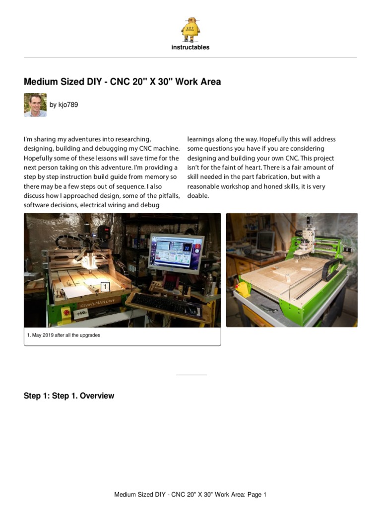 Medium Sized Diy Cnc 20 X 30 Work Area Pdf Electric Motor Numerical Control
