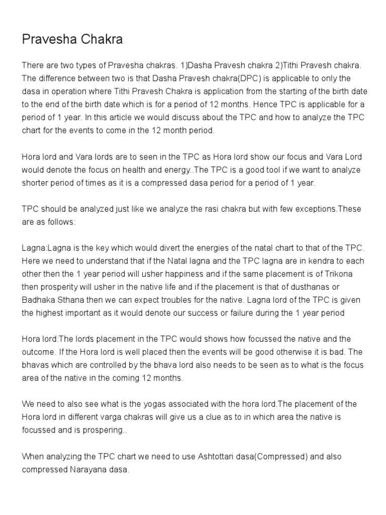 Tithi Pravesha Chakra New Views | PDF | Astrology | Hindu Astrology