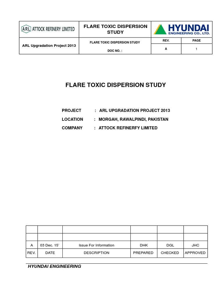 Flare Toxic Dispersion Study Modeling Results | PDF | Chemistry | Nature