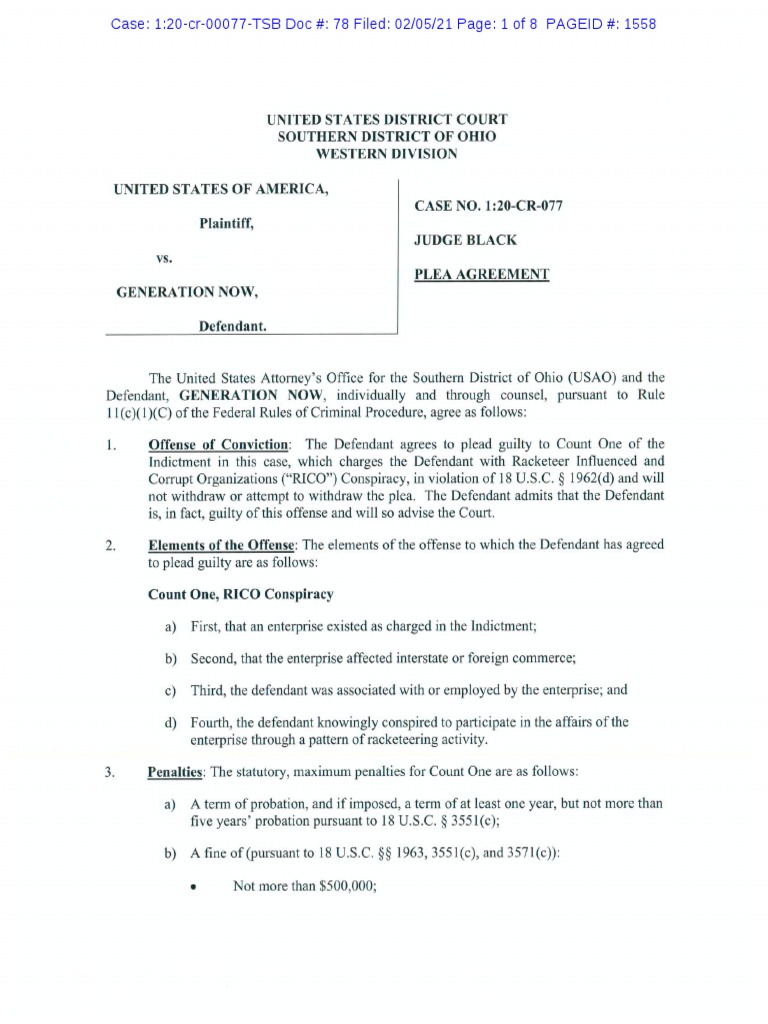Nantita Seoane Plea Agreement Details | PDF | Law