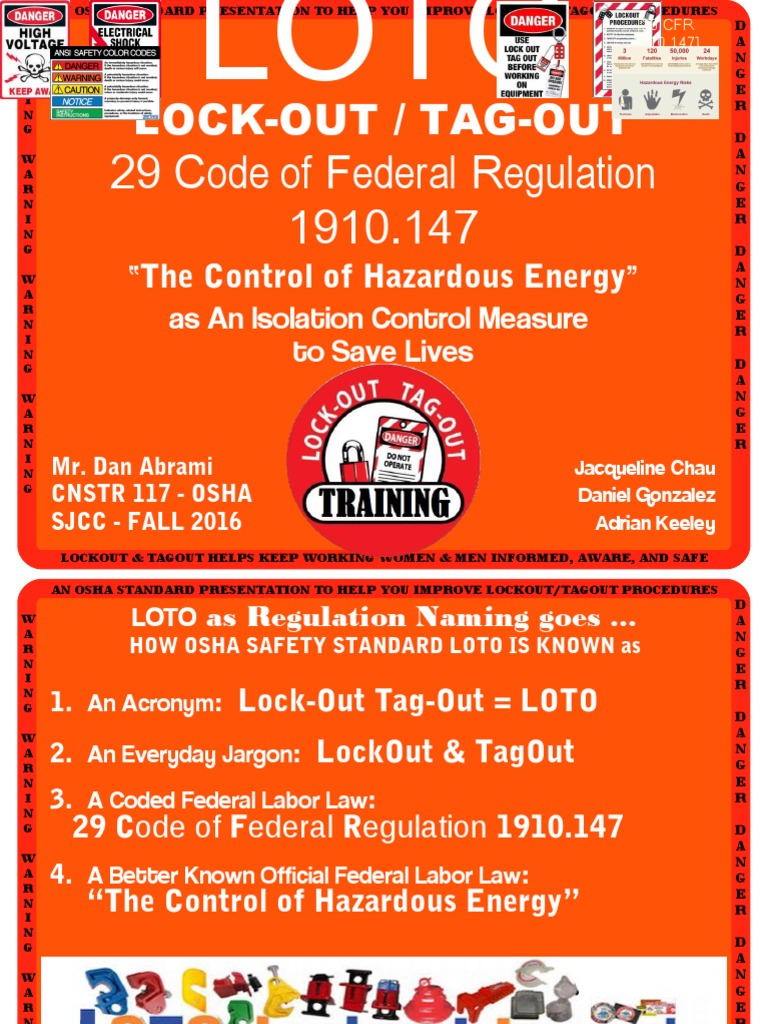 OSHA LOTO Procedures for Safety | PDF | Workplace | Labor