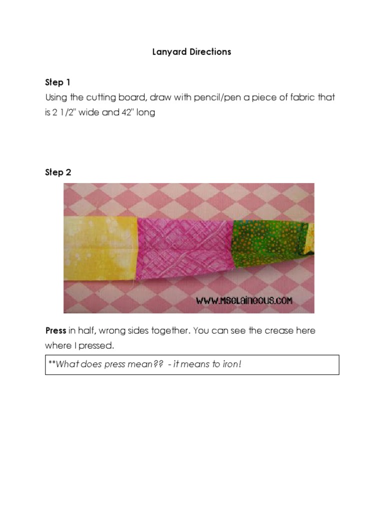 Free Lanyard Sewing Instructions | PDF