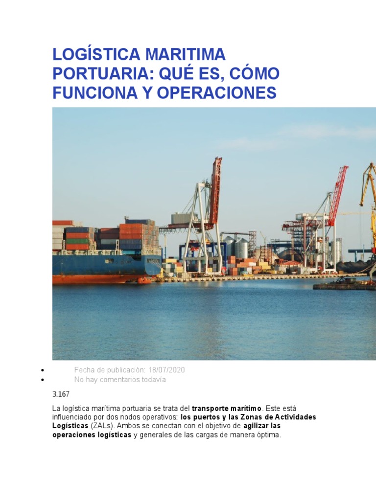 Logística Maritima Portuaria | PDF | Logística | El comercio internacional