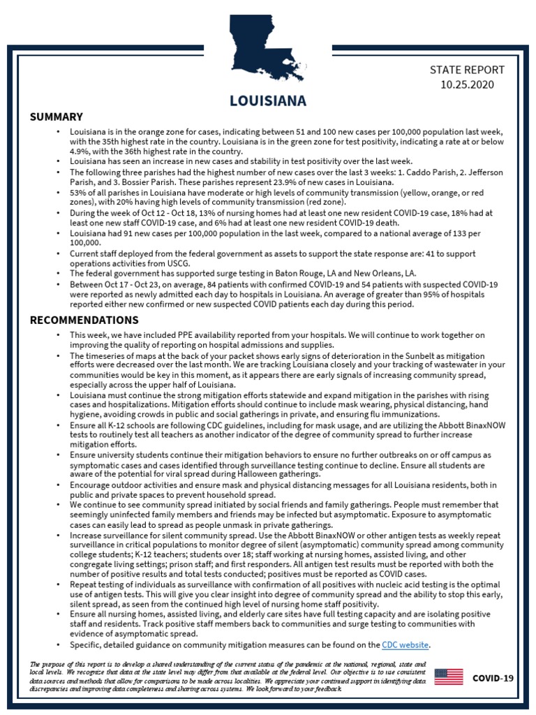 2020-10-25 WHCTF State Report Louisiana | PDF | Reverse Transcription ...