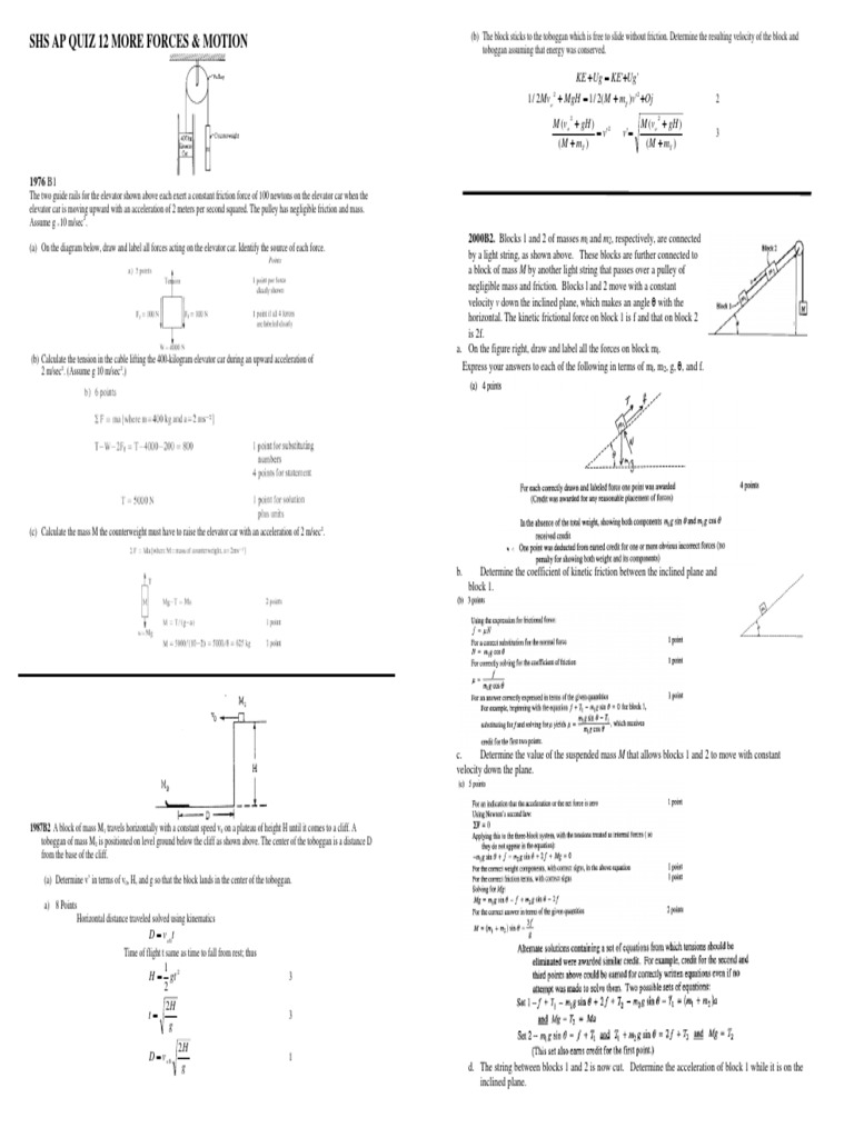 AP FR Quiz #11 2D Force Friction - 2 | PDF | Friction | Force