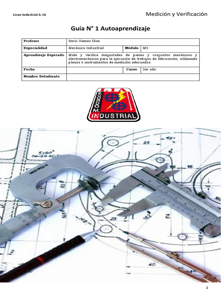Guía #1 Mecánica Industrial | PDF | Metrología | Observación científica
