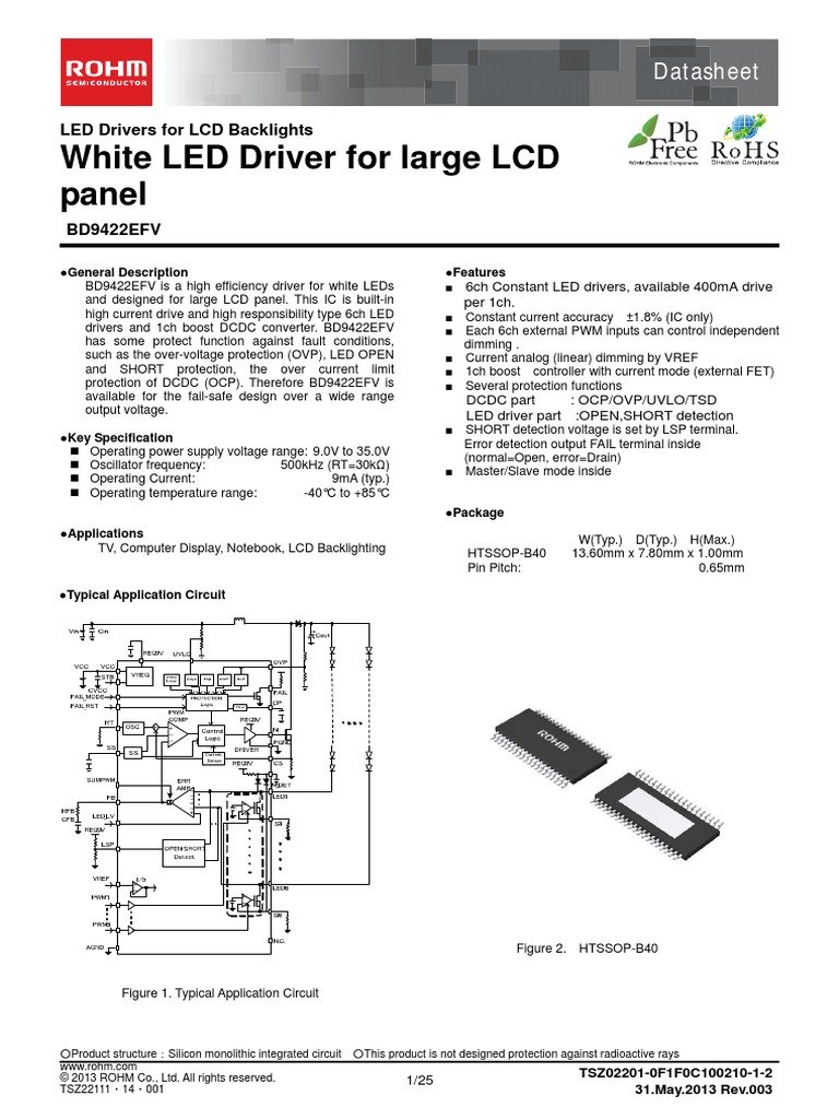 Datasheet Bd9422efv | PDF | Amplifier | Power Supply