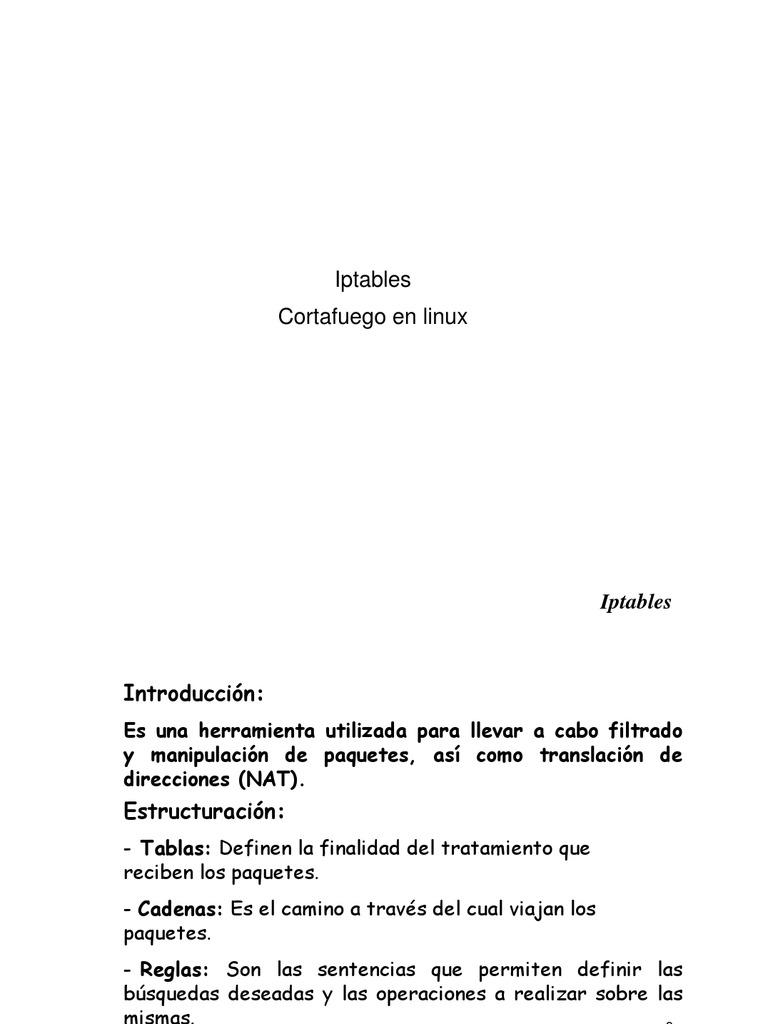 Iptables | PDF | Arquitectura de Computadores | Protocolos de red