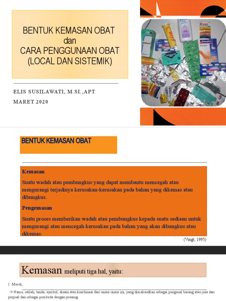 BENTUK KEMASAN OBAT Dan Cara Pemberian 2020 | PDF
