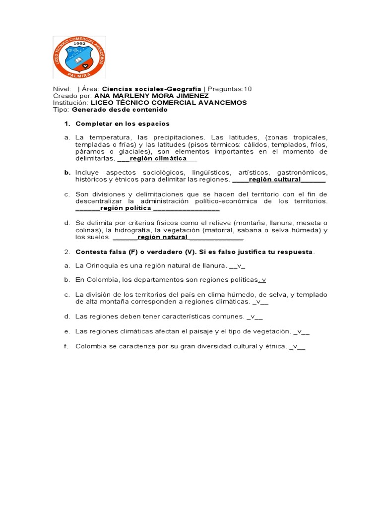Regiones y Pisos Térmicos en Colombia | PDF