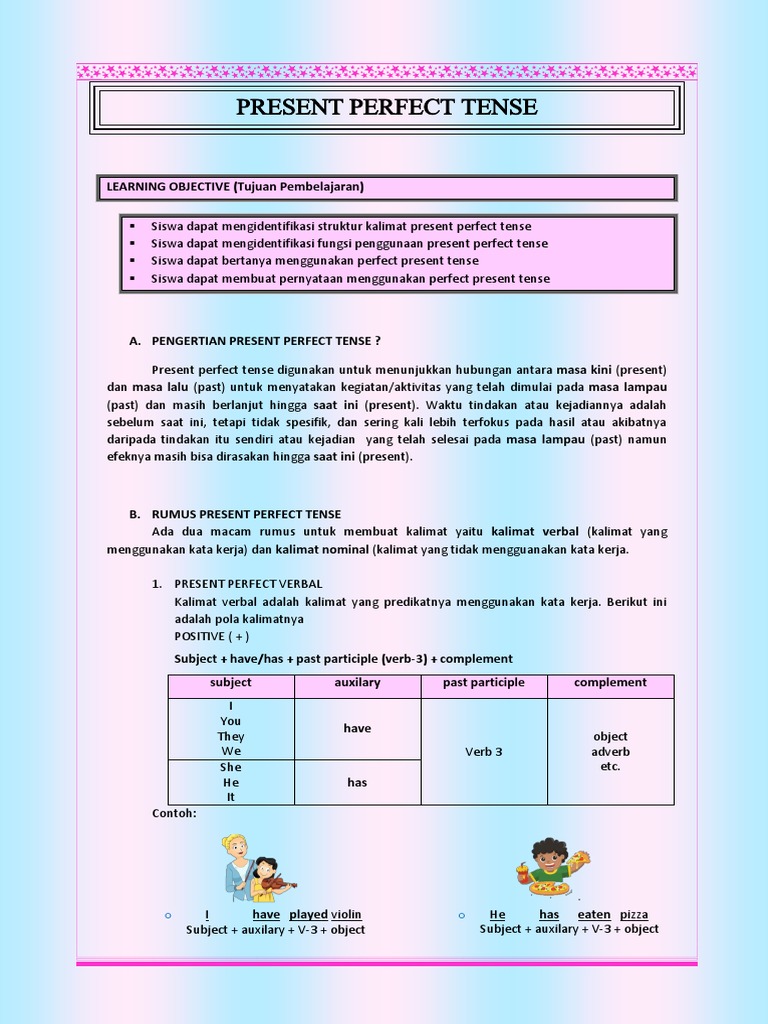 Materi Present Perfect Tense Pdf