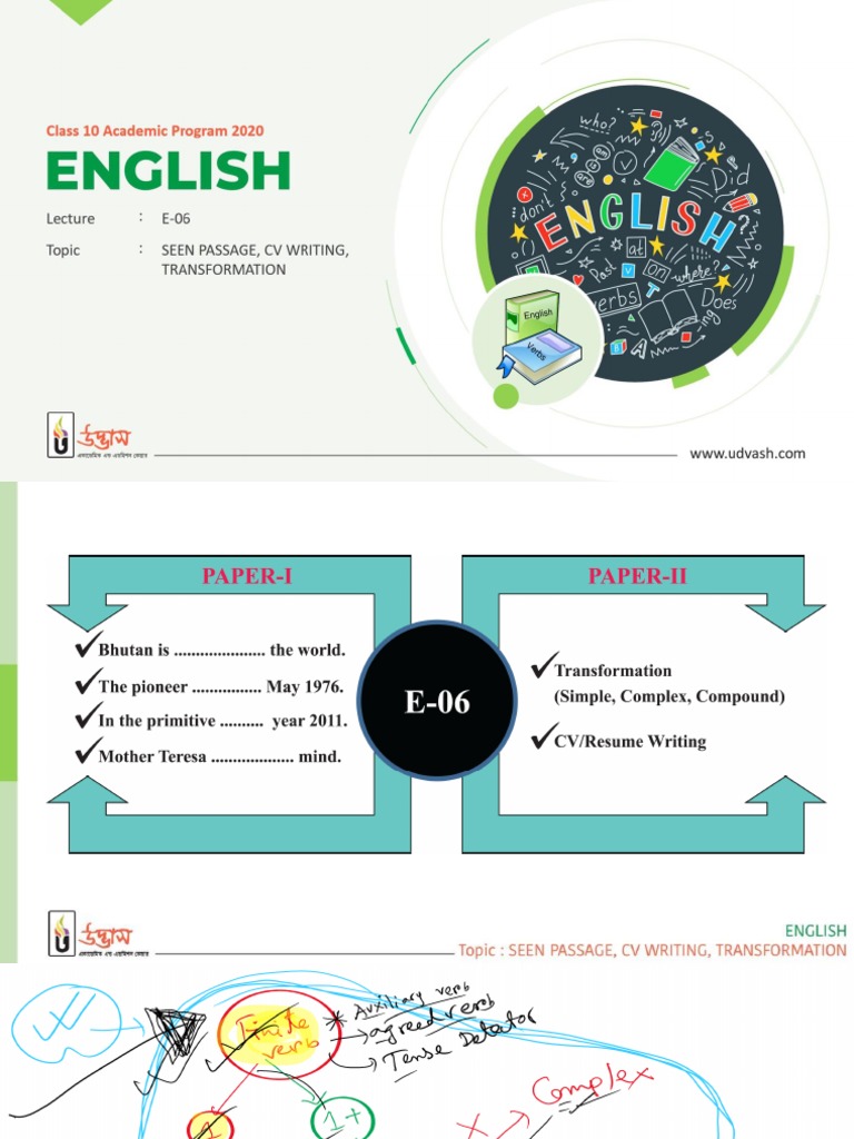 Ten E-06 Seen Passage CV Writing Transformation 09.07.2020 Souad Anam Himel | PDF | Bhutan