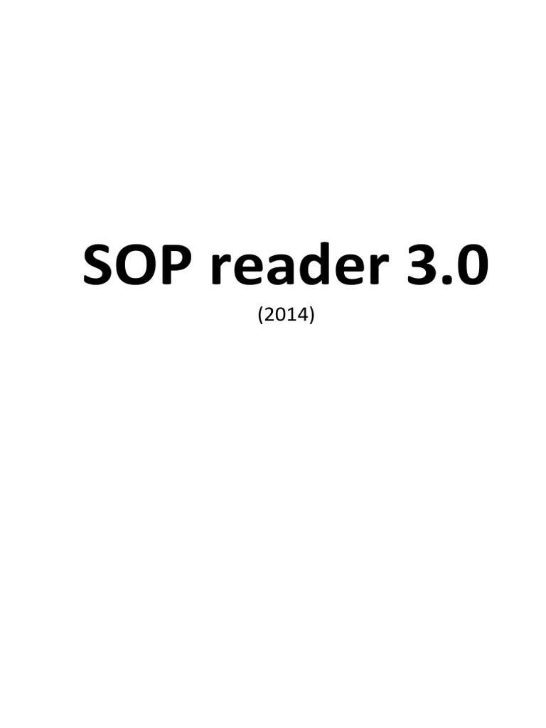 SOP Reader 3.0 - Version 2014 | PDF | Musical Forms | Music Theory